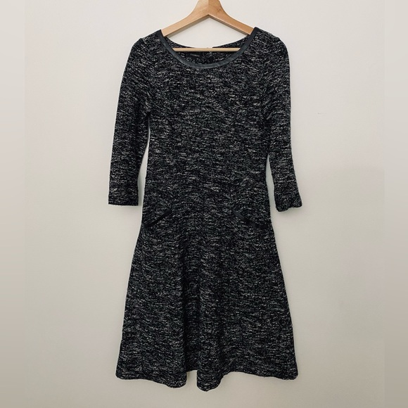 Talbots | Dresses | Talbots Black White Aline Dress With Side Pockets ...